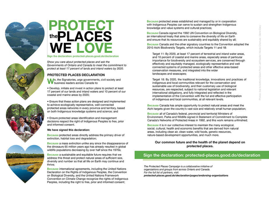 Protected Places Declaration - Page 1