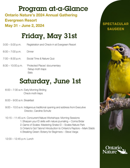 ON Nature magazine - 2024-AG-Program-At-A-Glance - Page 1