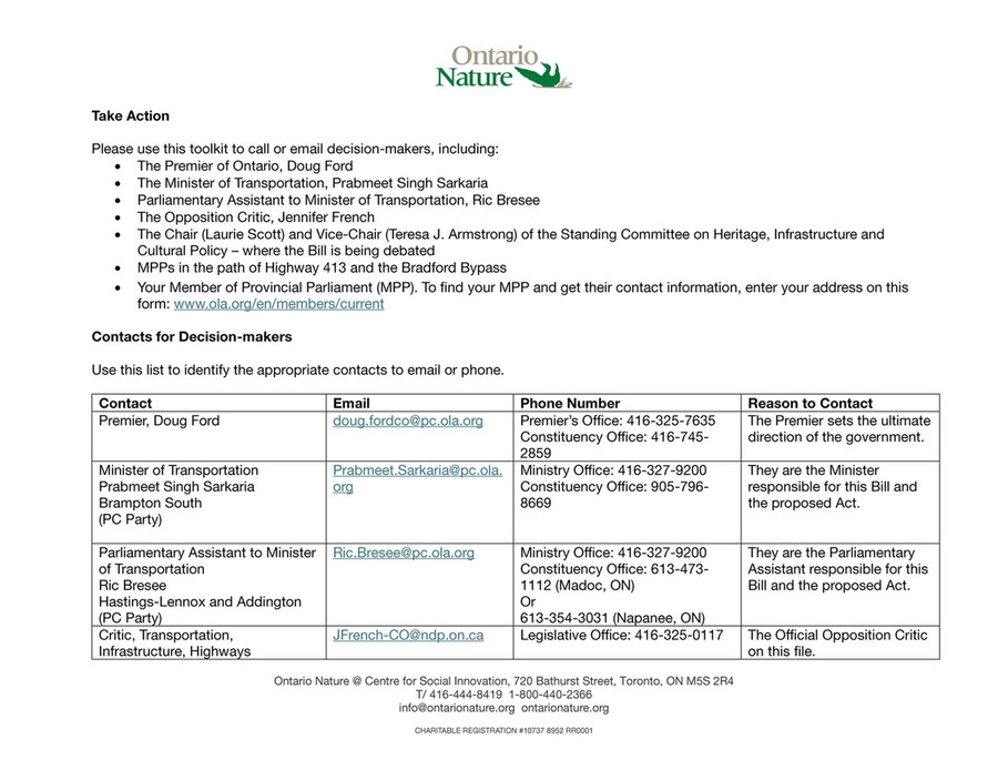 ON Nature magazine - Member_Outreach_Bill_212_and_Hwy_413_Toolkit - Page 2