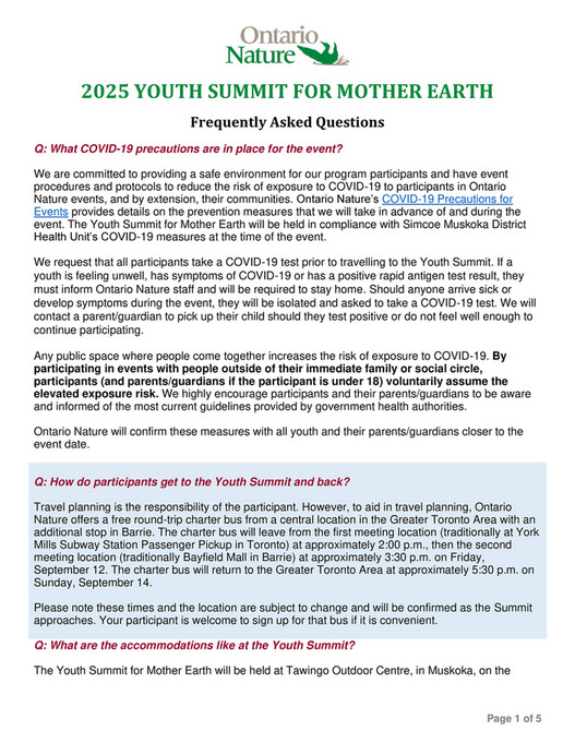 ON Nature magazine - YSME-FAQ - Page 1