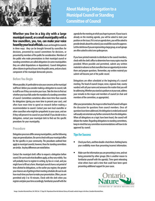 ON Nature magazine - Making an Official Delegation - Page 1